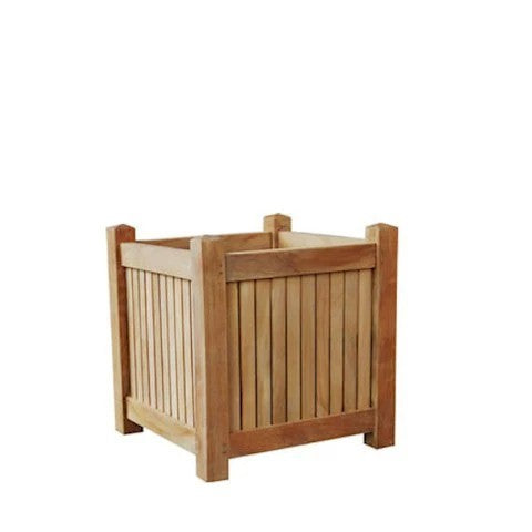 18″ Planter Square Solid Teak Wood Box By Anderson Teak – Playful Tail