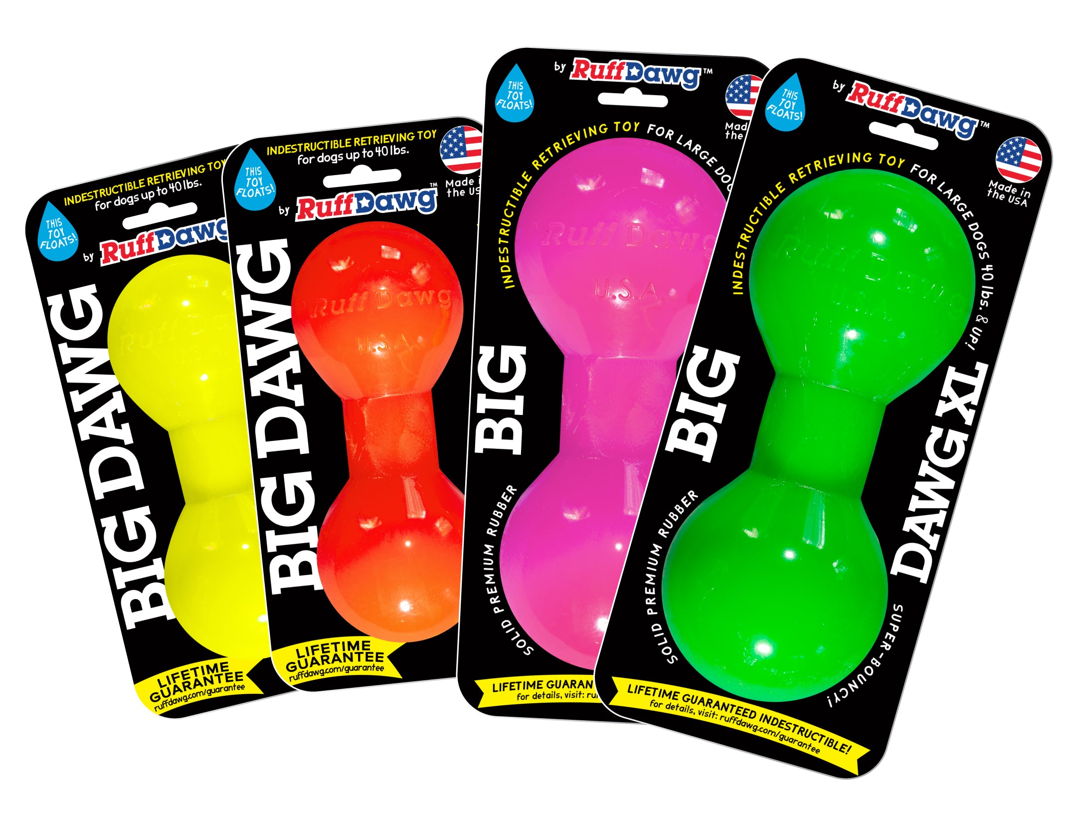 Ruff Dawg Indestructible Big Dawg Barbell Dog Toy, Assorted (2 Sizes A ...