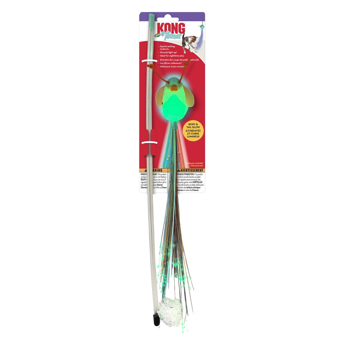 KONG Teaser Glow Firefly Cat Toy – Playful Tail