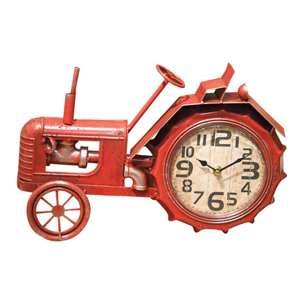 Tractor Red Wall Clock By Manual Woodworkers & Weavers – Playful Tail